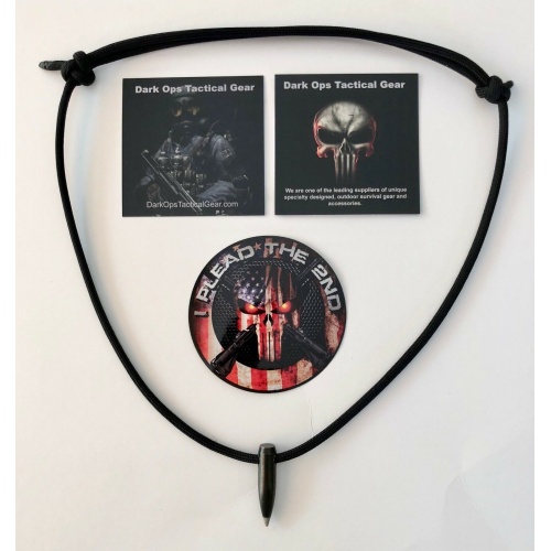 Black Ops.. Sniper HOG Tooth .30 Cal ..Paracord Necklace +1 Decal ....Black