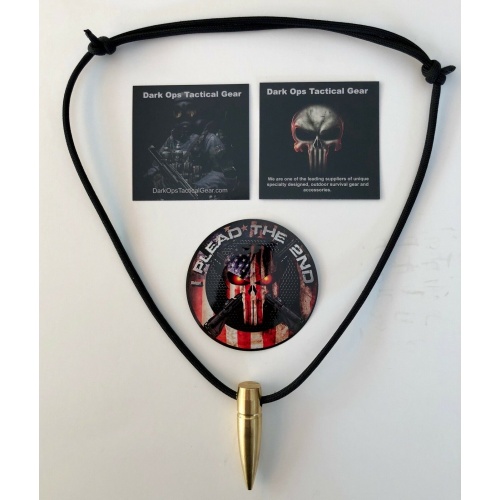 .50 Cal Sniper HOG TOOTH Paracord ...Necklace ...+ 1 Decal ...Black